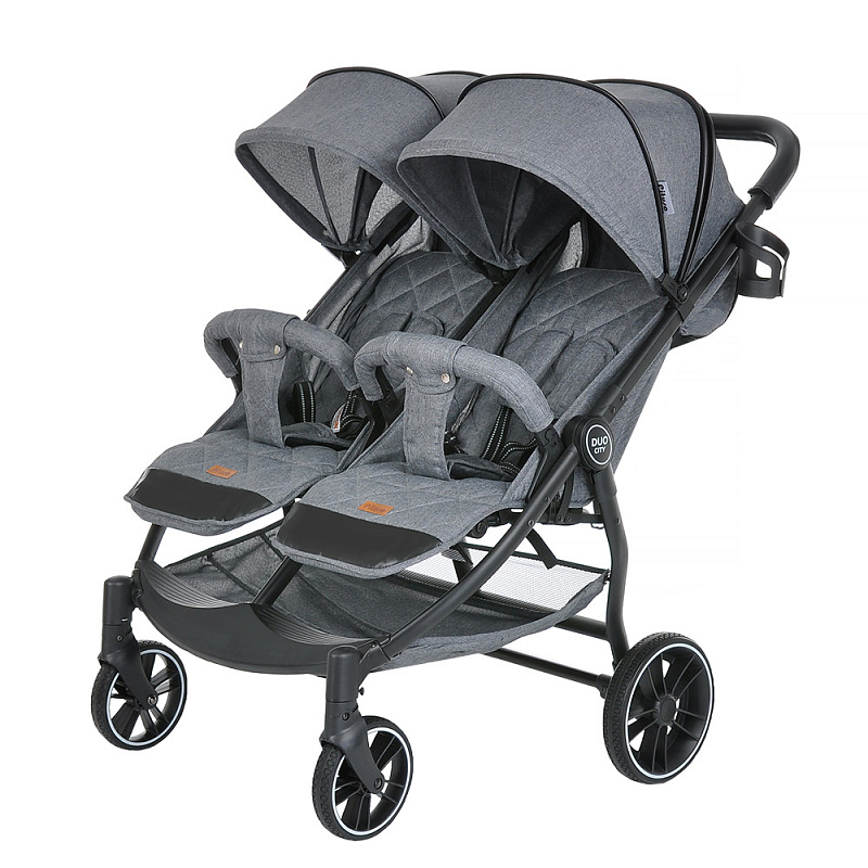 Прогулочная коляска для двойни Pituso Duocity с полиуретановыми (PU) колесами в магазине Коляски ...